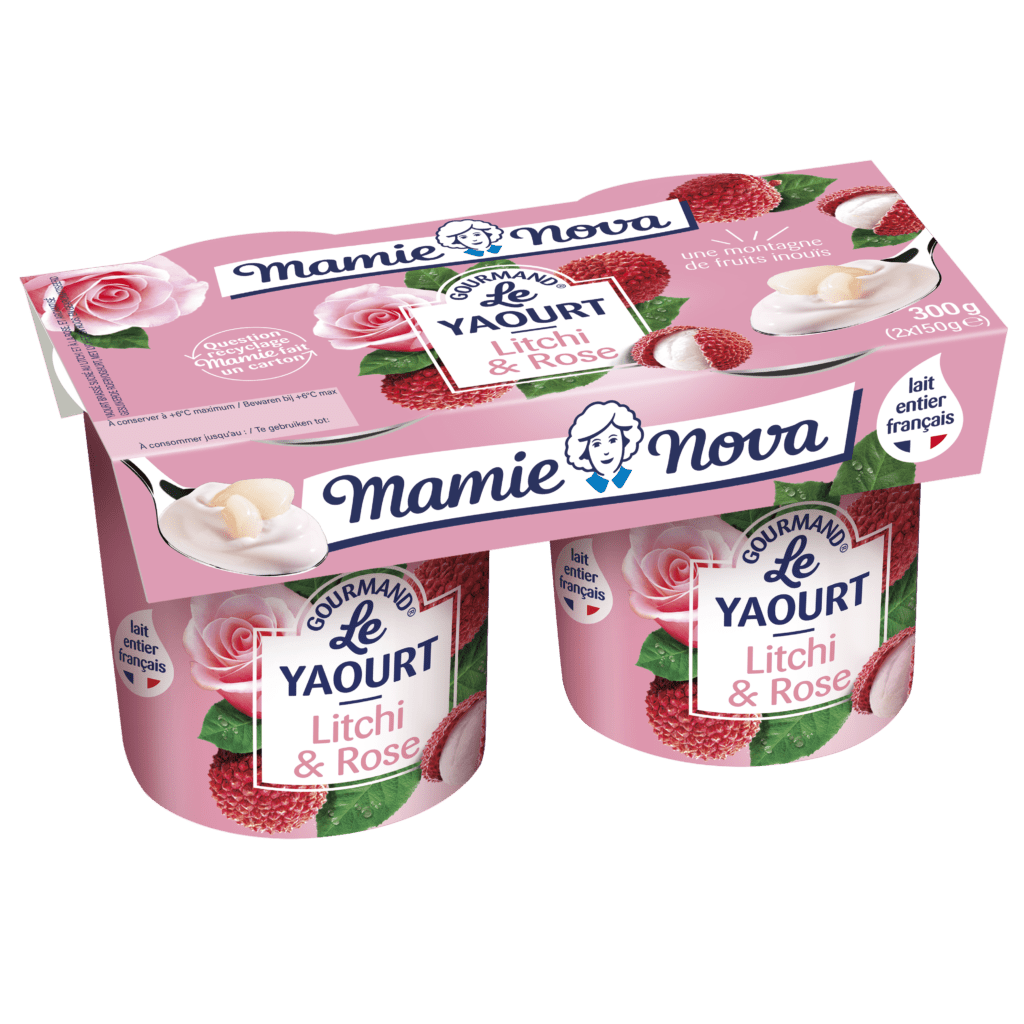 GOURMAND® YAOURT LITCHI & ROSE 2x150g - Andros FoodService