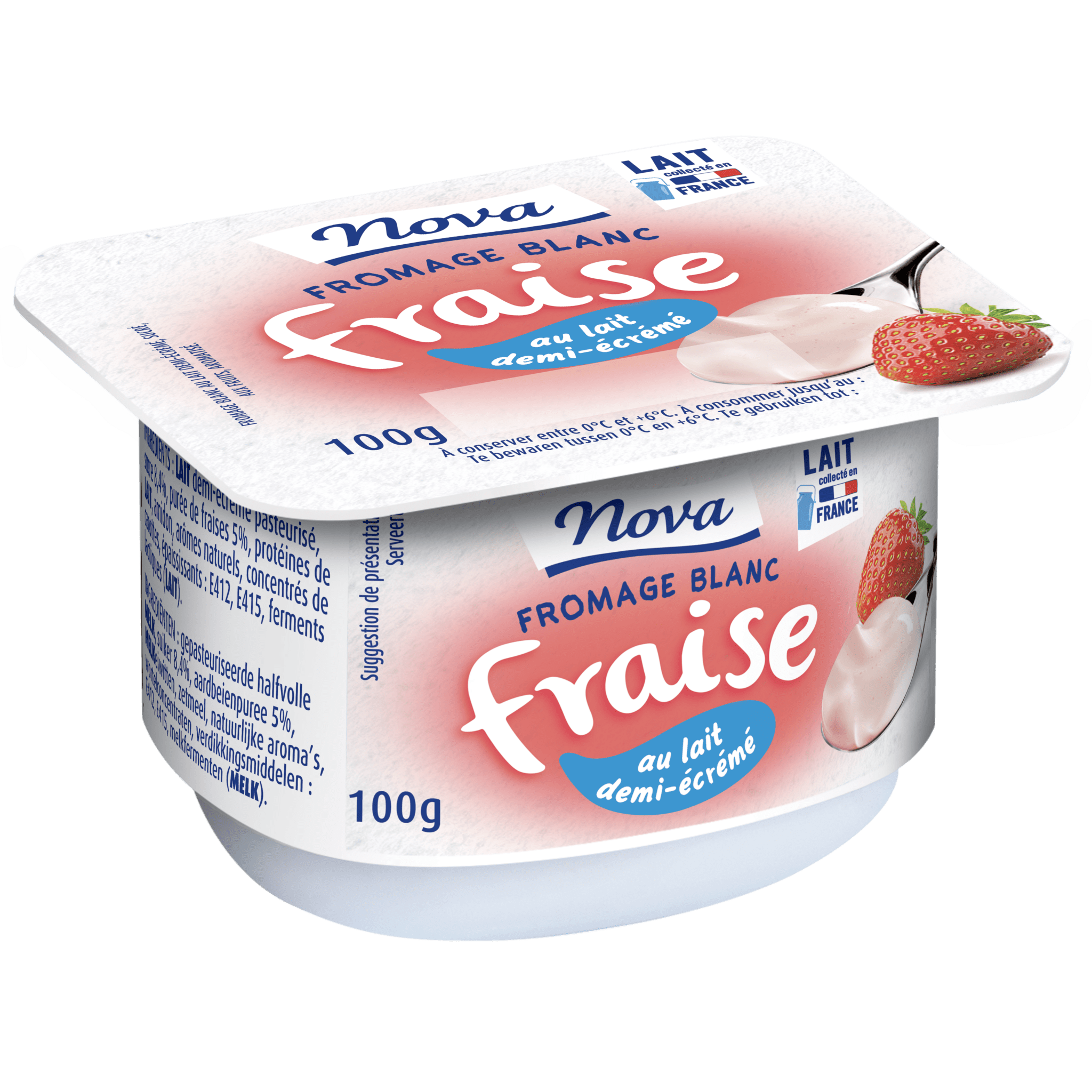 FROMAGE BLANC AUX FRUITS AU LAIT DEMI-ÉCRÉMÉ 100g - Andros FoodService