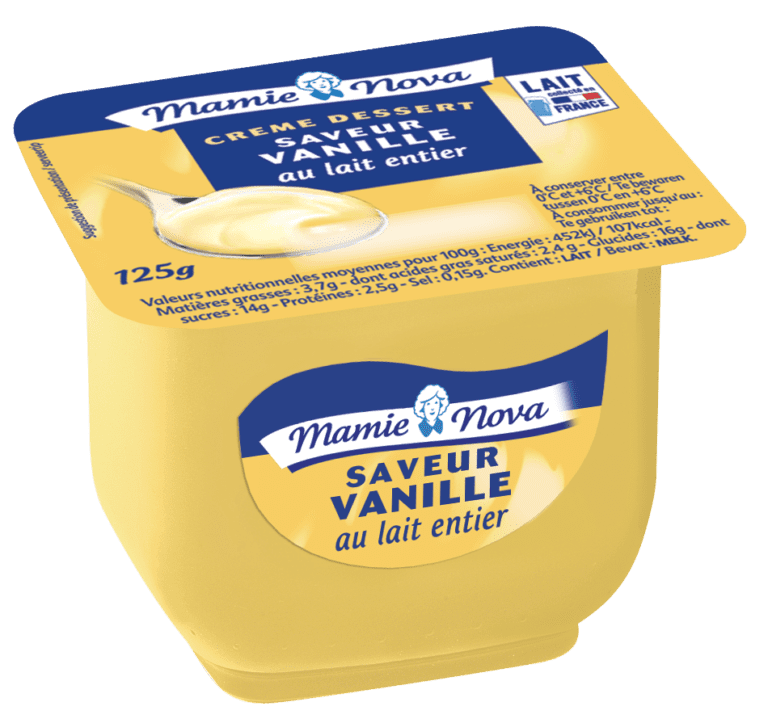 CRÈME DESSERT SAVEUR VANILLE AU LAIT ENTIER 125g - Andros FoodService