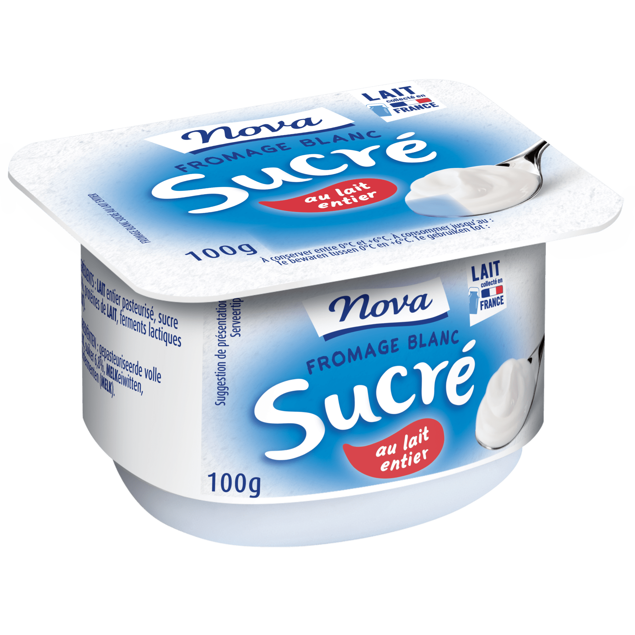 FROMAGE BLANC SUCRÉ AU LAIT ENTIER 100g - Andros FoodService