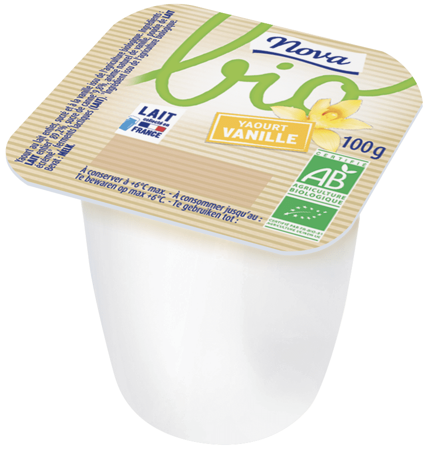 YAOURT VANILLE AU LAIT ENTIER BIO 100g Andros FoodService