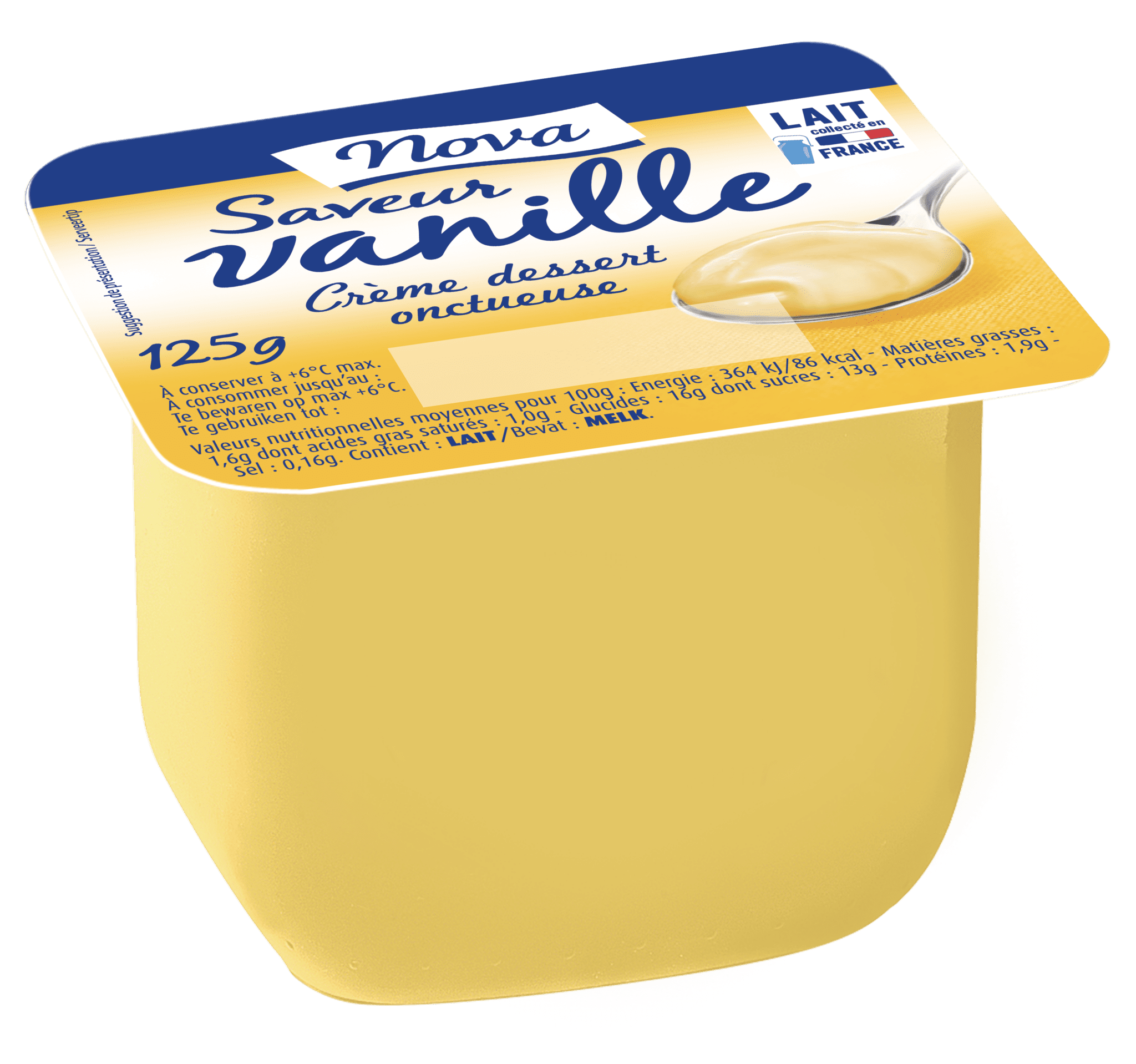 CRÈME DESSERT ONCTUEUSE SAVEUR VANILLE 125g - Andros FoodService