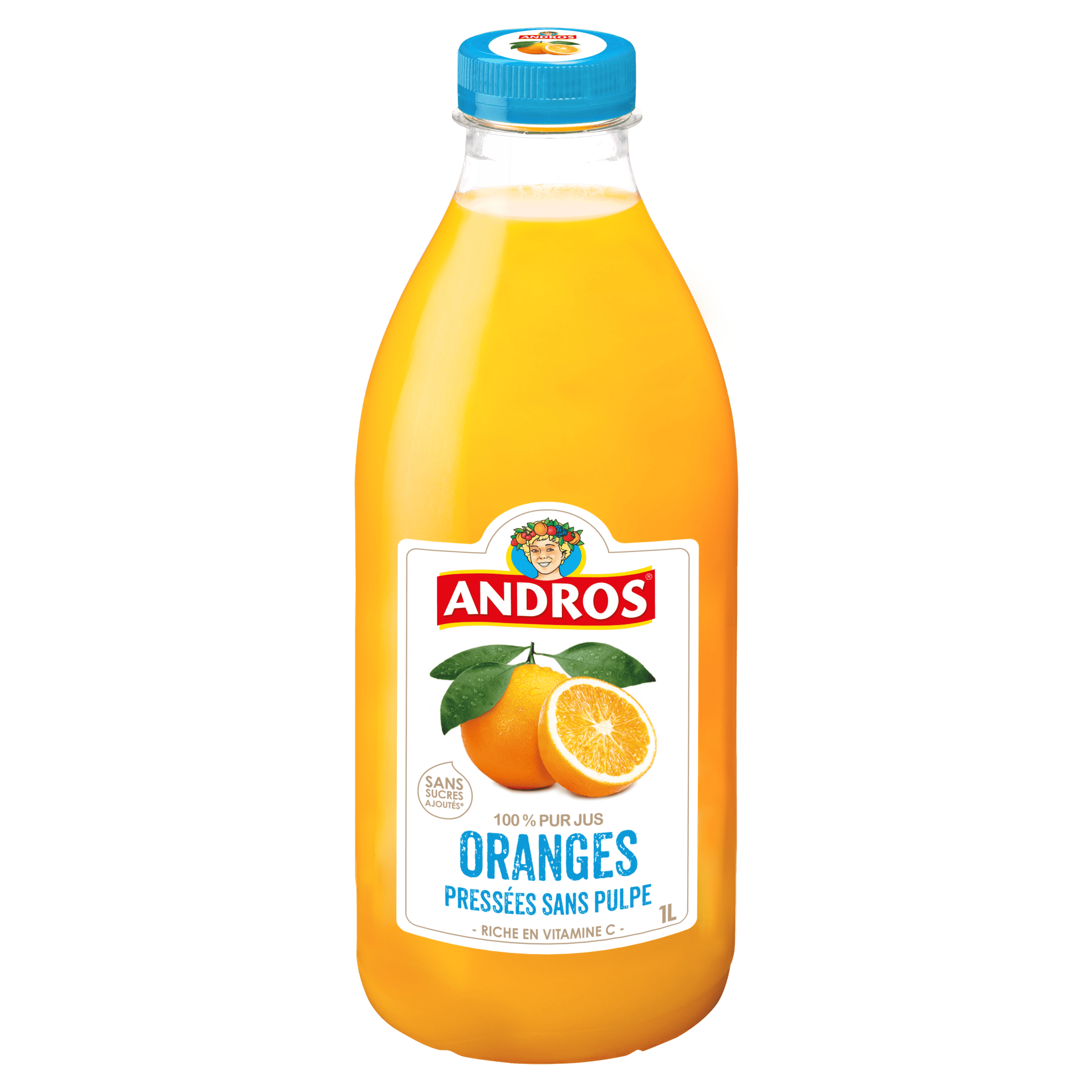 PUR JUS D'ORANGES PRESSÉES SANS PULPE 1L - Andros FoodService